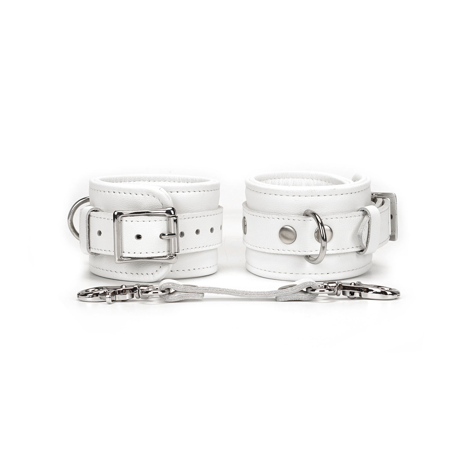 White Leather Handcuffs | Secure & Adjustable – Liebe Seele